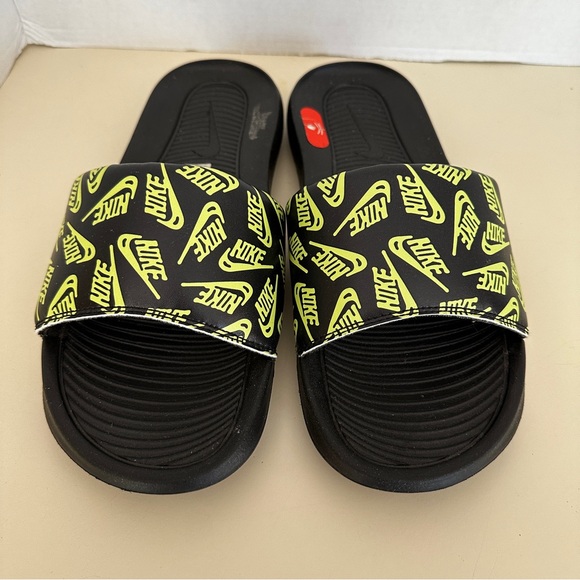 Nike | Shoes | Nike Black And Neon Green Slides | Poshmark
